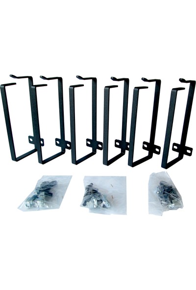 Kastap Tekli kanca seti 160x62 mm (6 kanca+M6 3x3 kafes somun seti)