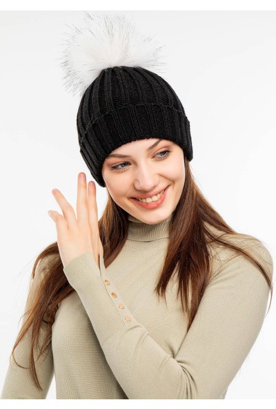 Alenia Ponponlu Kadın Bere Pudra