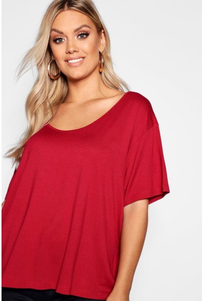 Soufeel Büyük Beden Oversize Geniş Yaka Yuvarlak Kadın Kırmızı Tişört Soufeel Büyük Beden Oversize Geniş Yaka Yuvarlak Kadın Kırmızı Tişört