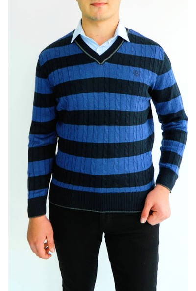 Çizgi Triko Erkek V Kazak 5002T
