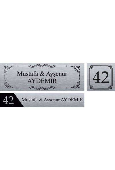 Kapbirhediye Kişiye Özel Kapı Isimliği Kapı Numarası & Posta Kutusu Isimliği Model 3(Gümüş) Kapbirhediye Kişiye Özel Kapı Isimliği Kapı Numarası & Posta Kutusu Isimliği Model 3(Gümüş)