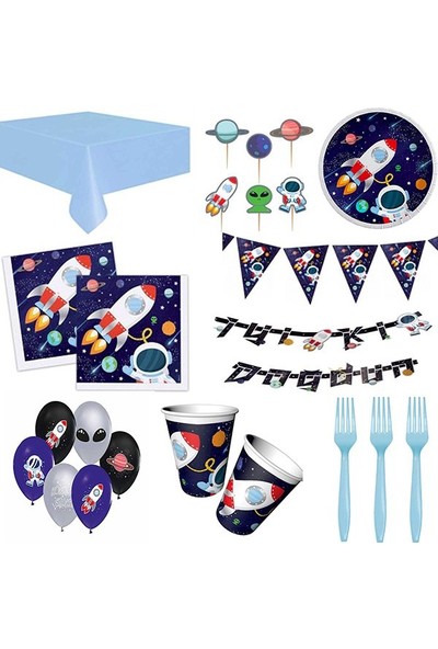 Parti Outlet Uzay 16 Kişilik Parti Seti