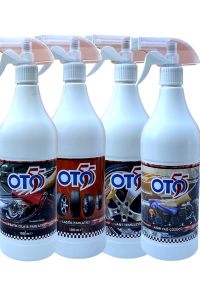 Oto 55 Seramik Etkili Cila + Lastik Parlatıcı + Jant Temizleme + Motor Temizleme Oto 55 Seramik Etkili Cila + Lastik Parlatıcı + Jant Temizleme + Motor Temizleme