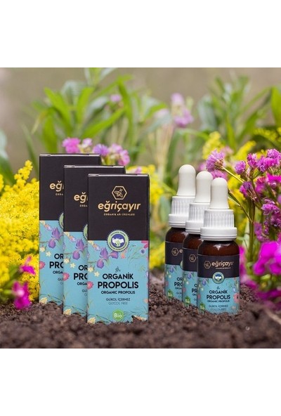 Eğriçayır Organik Su Bazlı Popolis Damla 3 x 20 ml