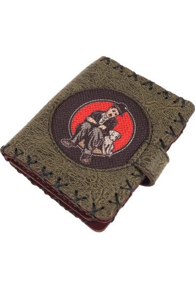 Cetinaccessories Yeşil Bordo Chaplin Köpek Örgü Tasarım Cüzdan Ünisex