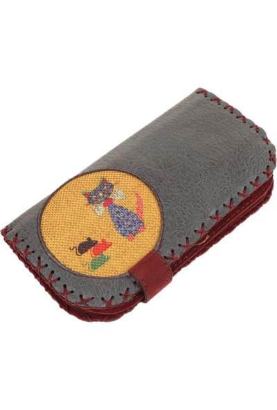 Cetinaccessories Mavi Bordo Kedi Örgü Tasarım Cüzdan Cetinaccessories Mavi Bordo Kedi Örgü Tasarım Cüzdan