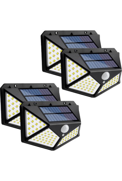 Zauss 100 LED Solar Hareket Sensörlü 3 Mod Duvar Bahçe Lambası 4'lü Zauss 100 LED Solar Hareket Sensörlü 3 Mod Duvar Bahçe Lambası 4'lü