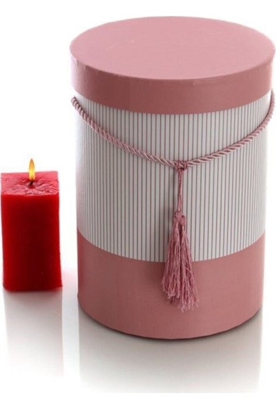 Buldubuldu Püsküllü Pembe Silindir lik Kutu Buldubuldu Püsküllü Pembe Silindir lik Kutu