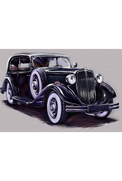 Movas Sanat Retro Araba Elmas Mozaik Tablo Movas Sanat Retro Araba Elmas Mozaik Tablo