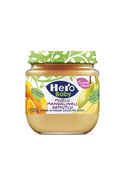 Hero Baby Muzlu Mandalinalı Armutlu 125 gr x 6 Adet Hero Baby Muzlu Mandalinalı Armutlu 125 gr x 6 Adet
