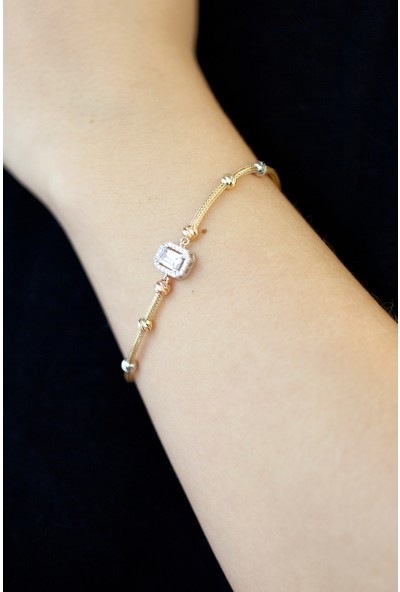 Cenova Kuyumculuk 14 Ayar Altın Baget Taşlı Dorika Bileklik