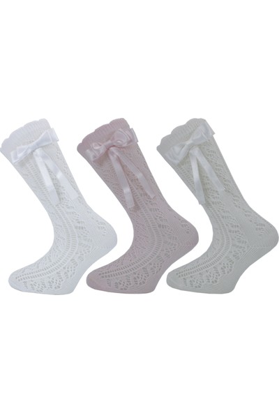 Igloo Socks Igloo File Dizaltı Fiyonklu 3'lü Kız Çocuk-Bebek Çorabı