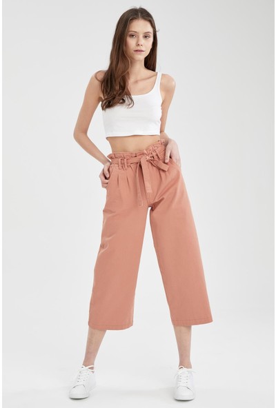 Defacto Paperbag Fit Kuşaklı Culotte Pantolon T5420AZ21SP