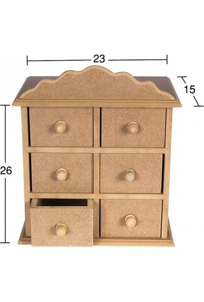 Ustalar Hobi Ahşap 6 Çekmeceli Takı Kutusu Ustalar Hobi Ahşap 6 Çekmeceli Takı Kutusu