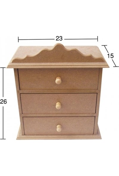 Ustalar Hobi Ahşap 3 Çekmeceli Takı Kutusu