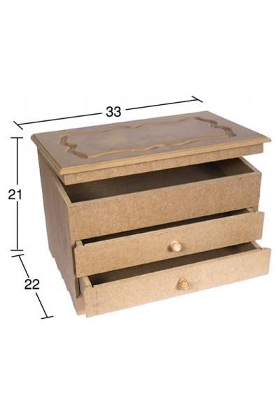 Ustalar Hobi Ahşap 2 Çekmeceli Kutu