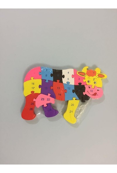 Ahşap Inek Figürlü Renkli Puzzle/yapboz 15 Parça Eğitici Oyuncak Ahşap Inek Figürlü Renkli Puzzle/yapboz 15 Parça Eğitici Oyuncak