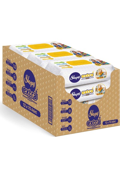 Sleepy Extra Hassas Islak Havlu 12'li x 70 Sleepy Extra Hassas Islak Havlu 12'li x 70