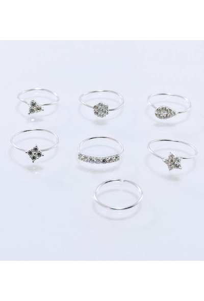 Takıparkxs 925 Ayar Yedili Gümüş Halka Hızma Set Takıparkxs 925 Ayar Yedili Gümüş Halka Hızma Set