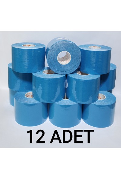 Bia Tape Kinesio 5 cm x 5 M - Açık Mavi Rengi Sporcu Bandı 12'li (Pakette 12 Adet) Bia Tape Kinesio 5 cm x 5 M - Açık Mavi Rengi Sporcu Bandı 12'li (Pakette 12 Adet)