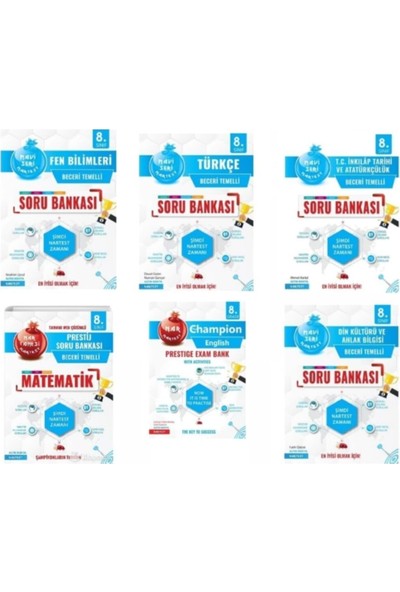 Nartest Yayınevi Mavi Seri Soru Bankası Set 6 Kitap 8. Sınıf LGS