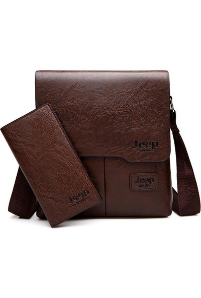 Jeep Buluo 2'li Erkek Deri Crossbody Omuz Çantası