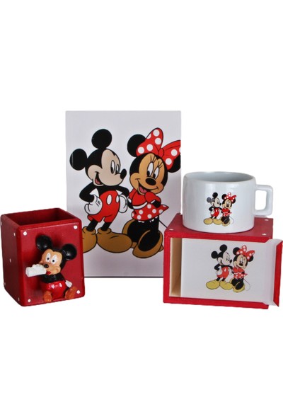 Hediyekanalı Mickey Mouse Minnie Mouse Kutulu Kupa ve Defter Mickey Mouse Biblolu Kalemlik Set Hediyekanalı Mickey Mouse Minnie Mouse Kutulu Kupa ve Defter Mickey Mouse Biblolu Kalemlik Set