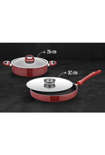 Taç Titan Balık Tavası 32 cm Pilav Tenceresi 26 cm Taç Titan Balık Tavası 32 cm Pilav Tenceresi 26 cm