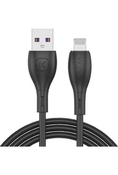 Kuulaa Kuulaa Liquid Silicone 2.4A Lightning Şarj Kablosu 1 mt Siyah Kuulaa Kuulaa Liquid Silicone 2.4A Lightning Şarj Kablosu 1 mt Siyah