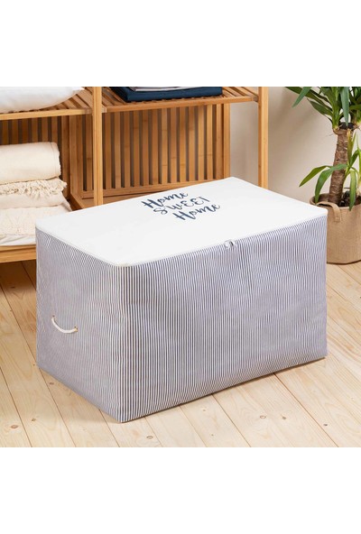 Ocean Home Mega Boy Lacivert Çizgili Home Sweet Home Baskılı Hurç // 74X46X46