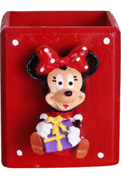 Hediyekanalı Minnie Mouse Puantiye Tasarımlı Biblolu Kırılmayan Kalemlik