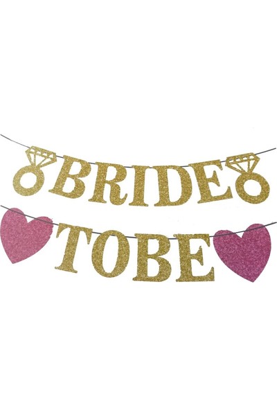 Pandoli Bride To Be Simli Asma Banner Set 3 Metre Altın Renk Pandoli Bride To Be Simli Asma Banner Set 3 Metre Altın Renk
