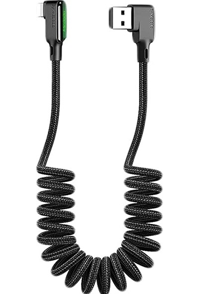 Mcdodo Ca-7300 L Tipi Lightning Spiralli Hızlı Data-Şarj Kablosu 1.8M-Siyah