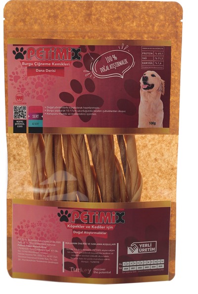 Petimix Burgu Çiğneme Kemikleri 100G