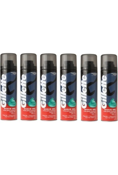 Gillette Tıraş Jeli Normal 200 ml 6 Lı Set