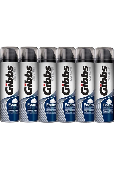 Gibbs Normal Ciltler Için Tıraş Köpüğü 200 ml x 6 Gibbs Normal Ciltler Için Tıraş Köpüğü 200 ml x 6