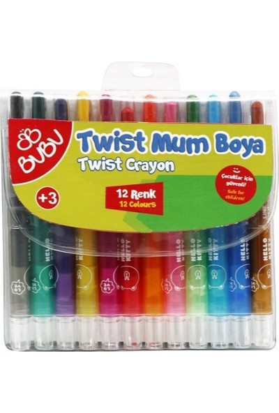 Bu-Bu Bubu Twist Crayon 12 Renk Kısa Pvc Kutu BUB-CR0002 Bu-Bu Bubu Twist Crayon 12 Renk Kısa Pvc Kutu BUB-CR0002