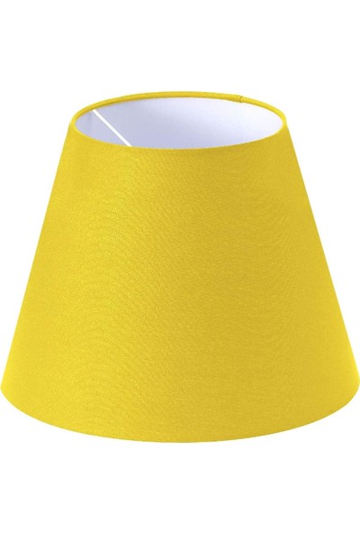 Lit Dizayn Abajur Başlık Sarı Konik Şapka 25X15X20 cm Dekoratif Özel Yüksek Kalite Kumaş