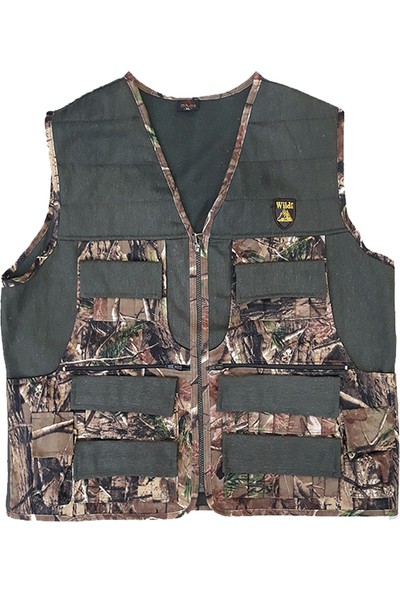 Wilds Haki Üzerini Meşe Ağaç Desenli Avcı Yeleği