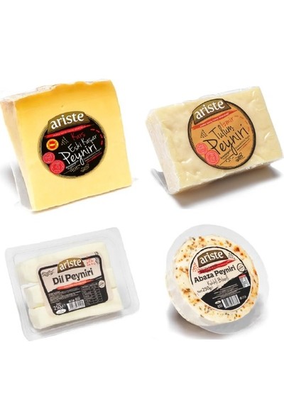 Ariste 4 Çeşit Peynir 1100 gr (Kars Eski Kaşar, Izmir Tulum, Dil Peyniri , Kekikli Biberli Abaza) Ariste 4 Çeşit Peynir 1100 gr (Kars Eski Kaşar, Izmir Tulum, Dil Peyniri , Kekikli Biberli Abaza)