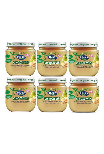 Hero Baby Muzlu Armutlu Yulaflı 120GR x 6 Adet Hero Baby Muzlu Armutlu Yulaflı 120GR x 6 Adet