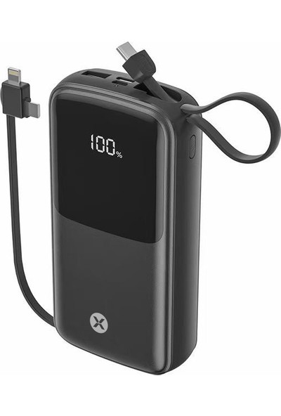 Dexim K23 LED Ekranlı, 3 In 1 Kablolu 10.000MAH Powerbank DCA0039 Dexim K23 LED Ekranlı, 3 In 1 Kablolu 10.000MAH Powerbank DCA0039