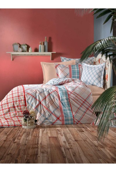 Soley Checker Mercan Rnf Tek Kişilik Dört Mevsim Set Soley Checker Mercan Rnf Tek Kişilik Dört Mevsim Set