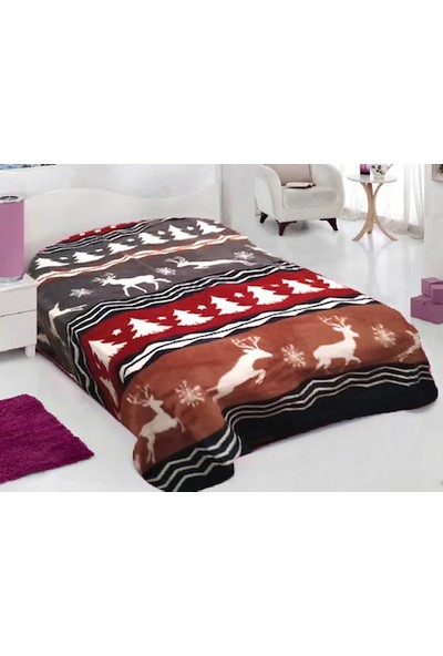 Sesli Akrilik Lüks Peluş Battaniye Tek Kişilik 160X220 CM-20217A