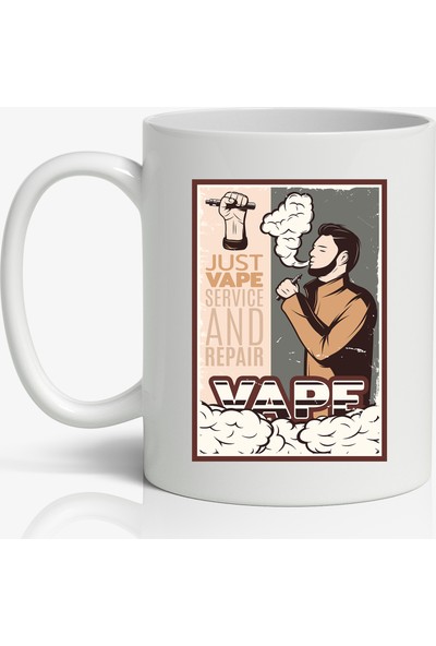 Kupgade Just Vape Baskılı Kupa Bardak Kupgade Just Vape Baskılı Kupa Bardak