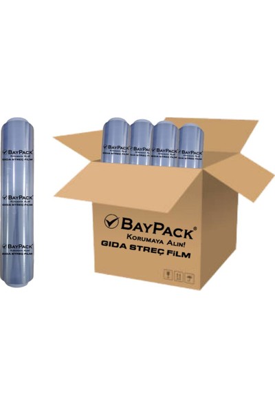 Baypack Gıda Streç Film Şeffaf 30 x 300 M 20'li Baypack Gıda Streç Film Şeffaf 30 x 300 M 20'li