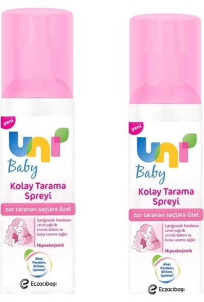 Uni Baby Zor Taranan Saçlara Özel Kolay Saç Tarama Spreyi 200 ml x 2 Adet Uni Baby Zor Taranan Saçlara Özel Kolay Saç Tarama Spreyi 200 ml x 2 Adet