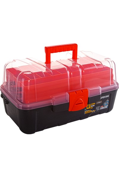 Super Bag 3 Katlı Balıkçı Takım Çantası Kırmızı 16\