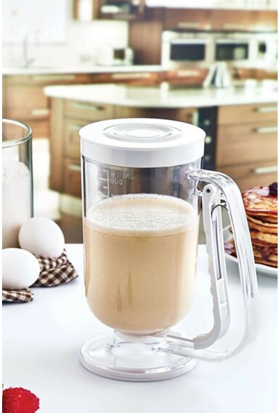 İkon Avm Pankek Hamur Akıtma Pratik Ölçülü Hamur Dağıtıcı Porsiyonlayıcı 900 ml