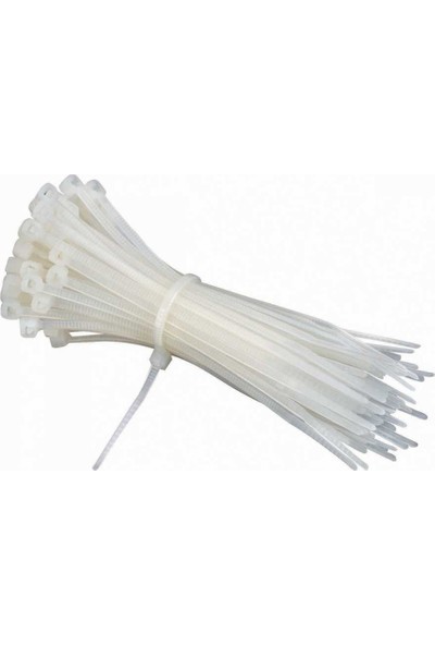 Elden Hırdavat 100 Adet Beyaz Kablo Bağı Plastik Cırt Kelepçe Klips 3,6X200 mm Elden Hırdavat 100 Adet Beyaz Kablo Bağı Plastik Cırt Kelepçe Klips 3,6X200 mm